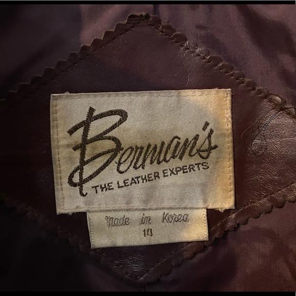 Berman'S | Jackets & Coats | Vintage Bermans Leather Jacket | Poshmark
